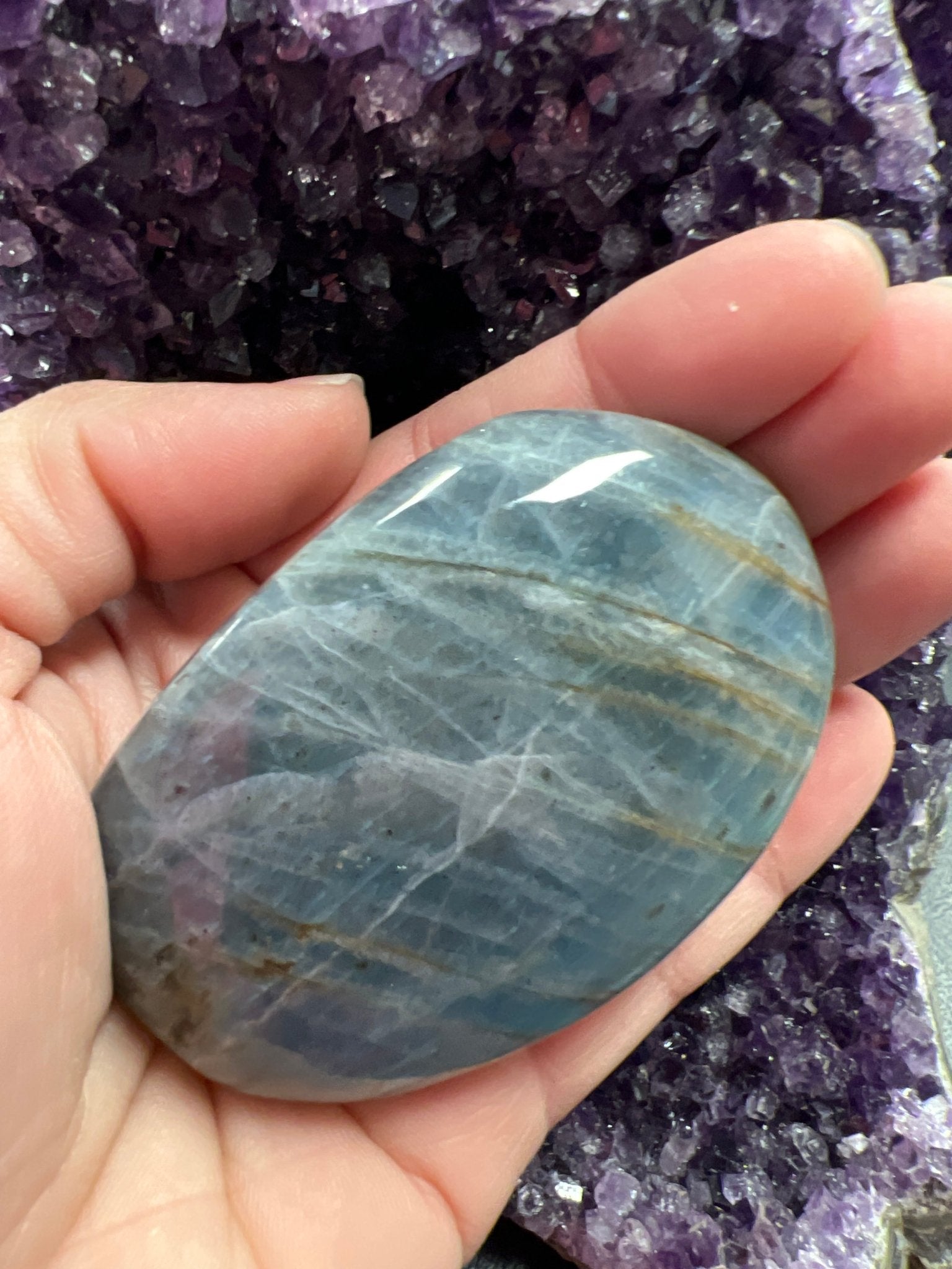 Crystal Palm Stones - Purple Door Alchemy